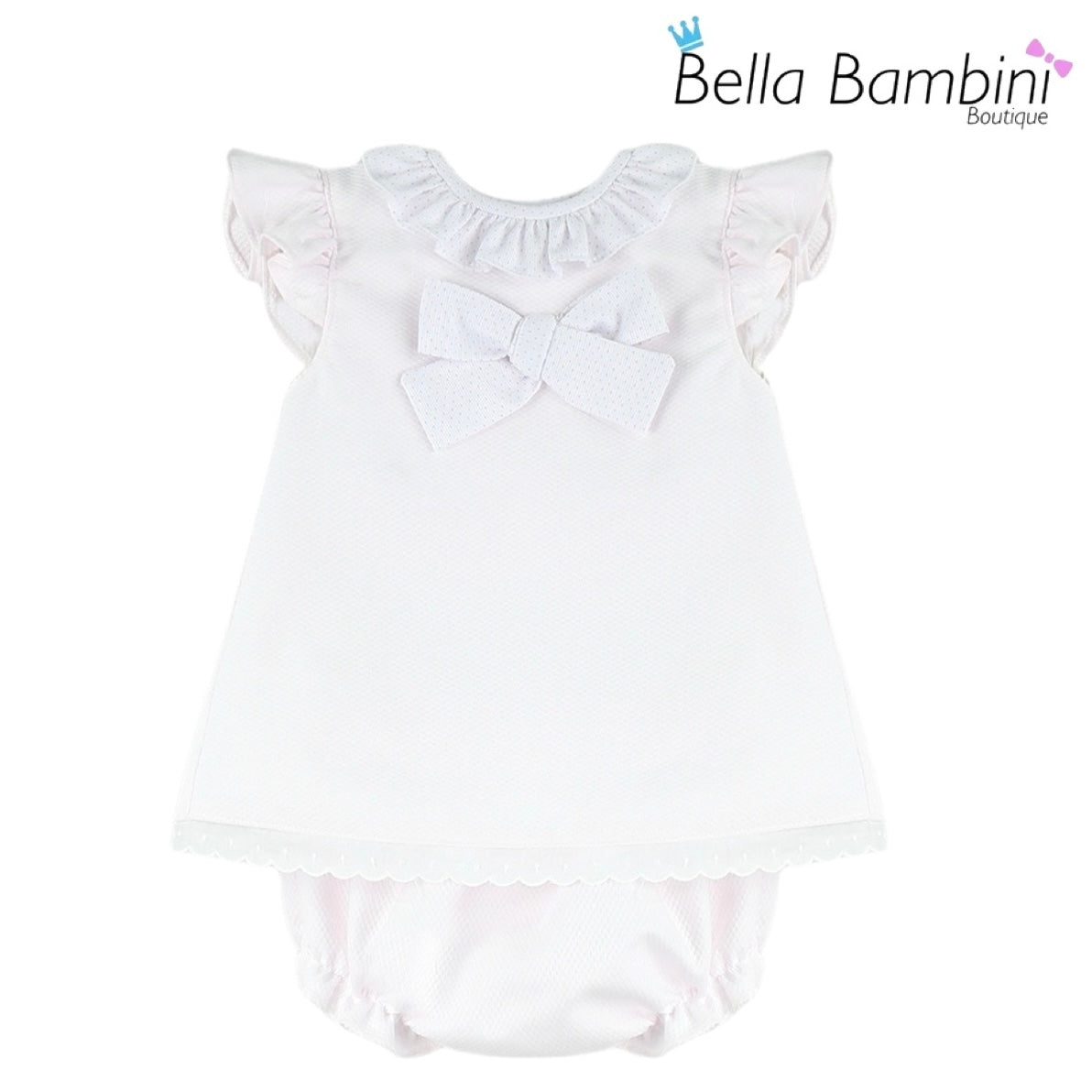 Baby Ferr Baby Girls Pale Pink Bow Front Dress – Bella Bambini