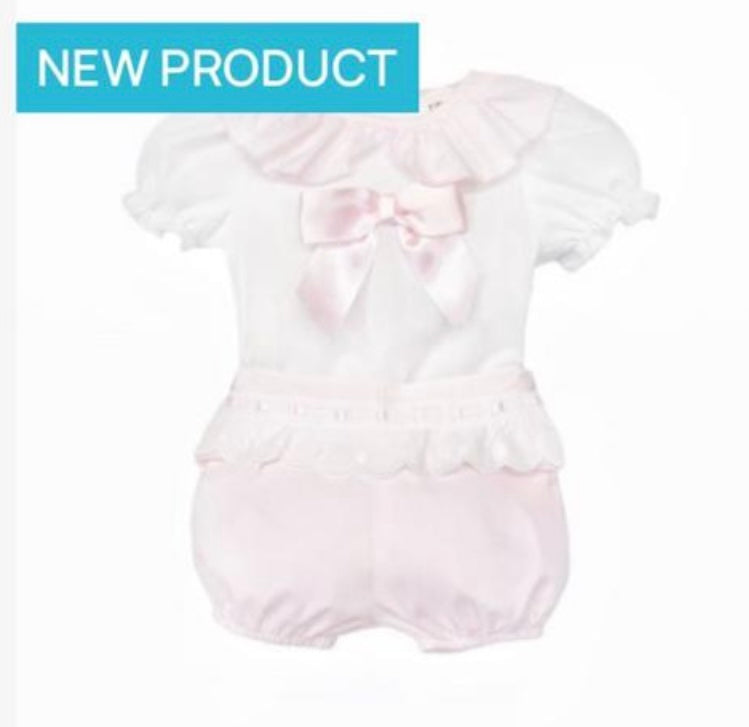 Wee Me Baby Girl Pink Lace Short Set – Bella Bambini