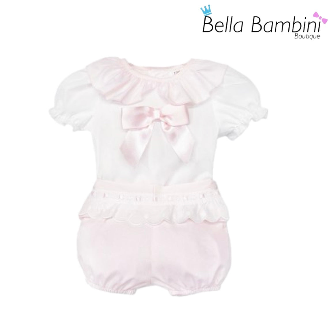 Wee Me Baby Girl Pink Lace Short Set – Bella Bambini
